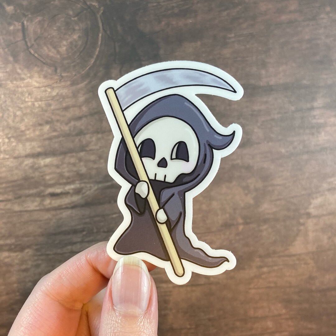 Cute Death WEATHER PROOF Sticker Grim Reaper Stickers - Etsy