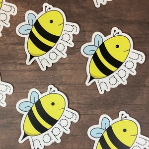 Bee Happy WEATHER PROOF Sticker/ Cute Nature Decal/ Adorable Save Honey ...