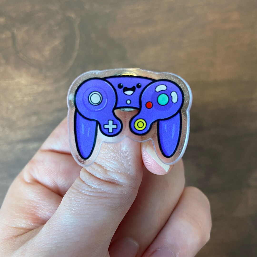Gamecube Controller Acrylic Pin. Button Hat Pin. Book Bag - Etsy