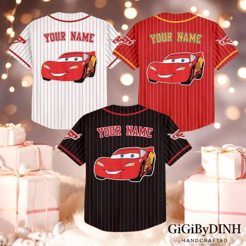 Personalized Lightning Mcqueen Baseball Jersey, Custom Kids Youth Adult ...