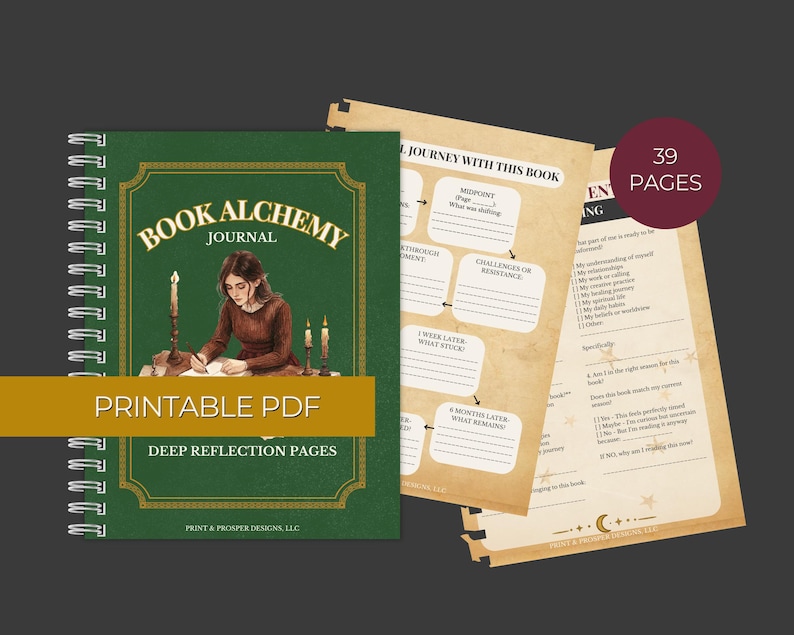 Book Alchemy Journal Entries| Printable Reading Journal A4 A5 Letter ...