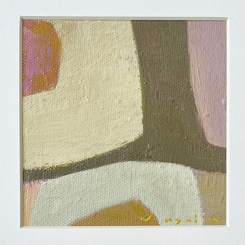 Small Abstract Painting Small Matted Original Abstract Mini Abstract ...