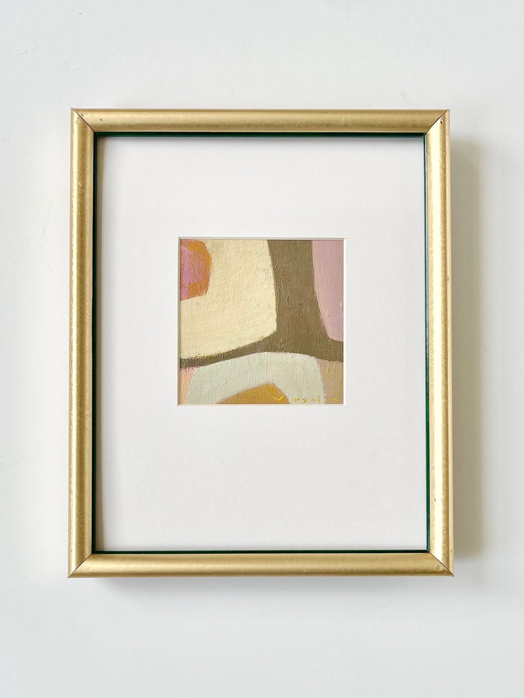 Small Abstract Painting Small Matted Original Abstract Mini Abstract ...
