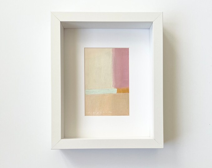 Small Abstract Painting Small Matted Original Abstract Minimalist Art ...
