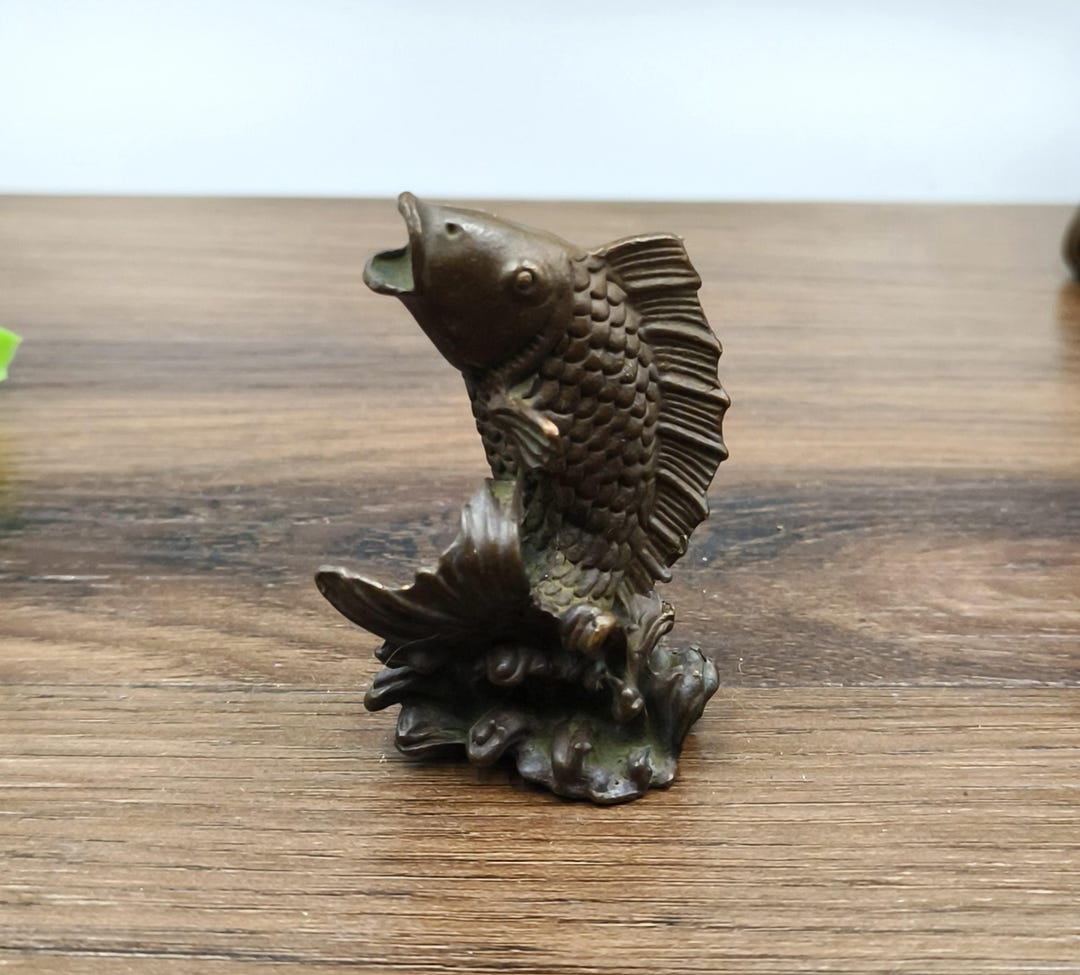 Pure Copper Vintage Carp Figurine/home Desktop Decoration - Etsy