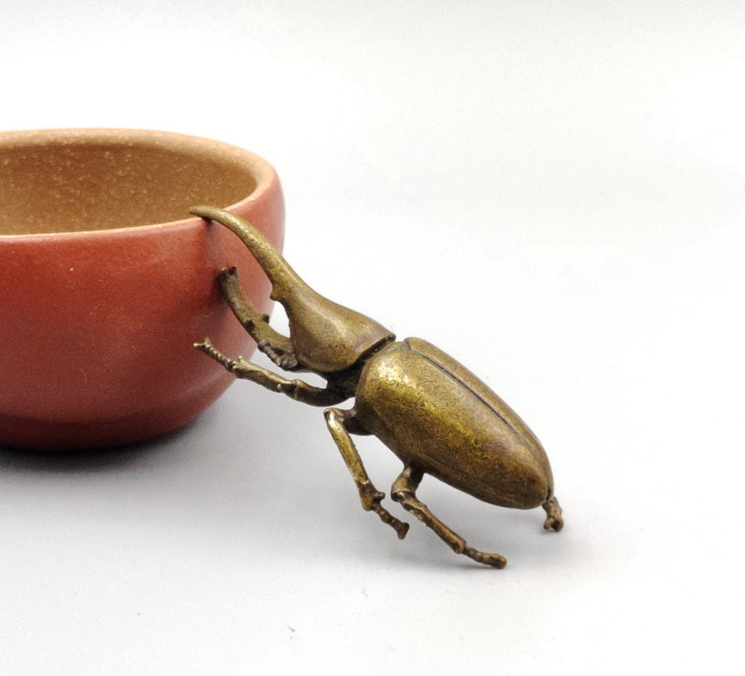 Pure Copper Vintage Beetle Figurine/home Desktop Decoration - Etsy