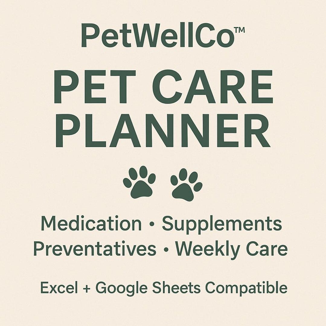Pet Medication Tracker for Dogs and Cats | Excel Spreadsheet + Google ...