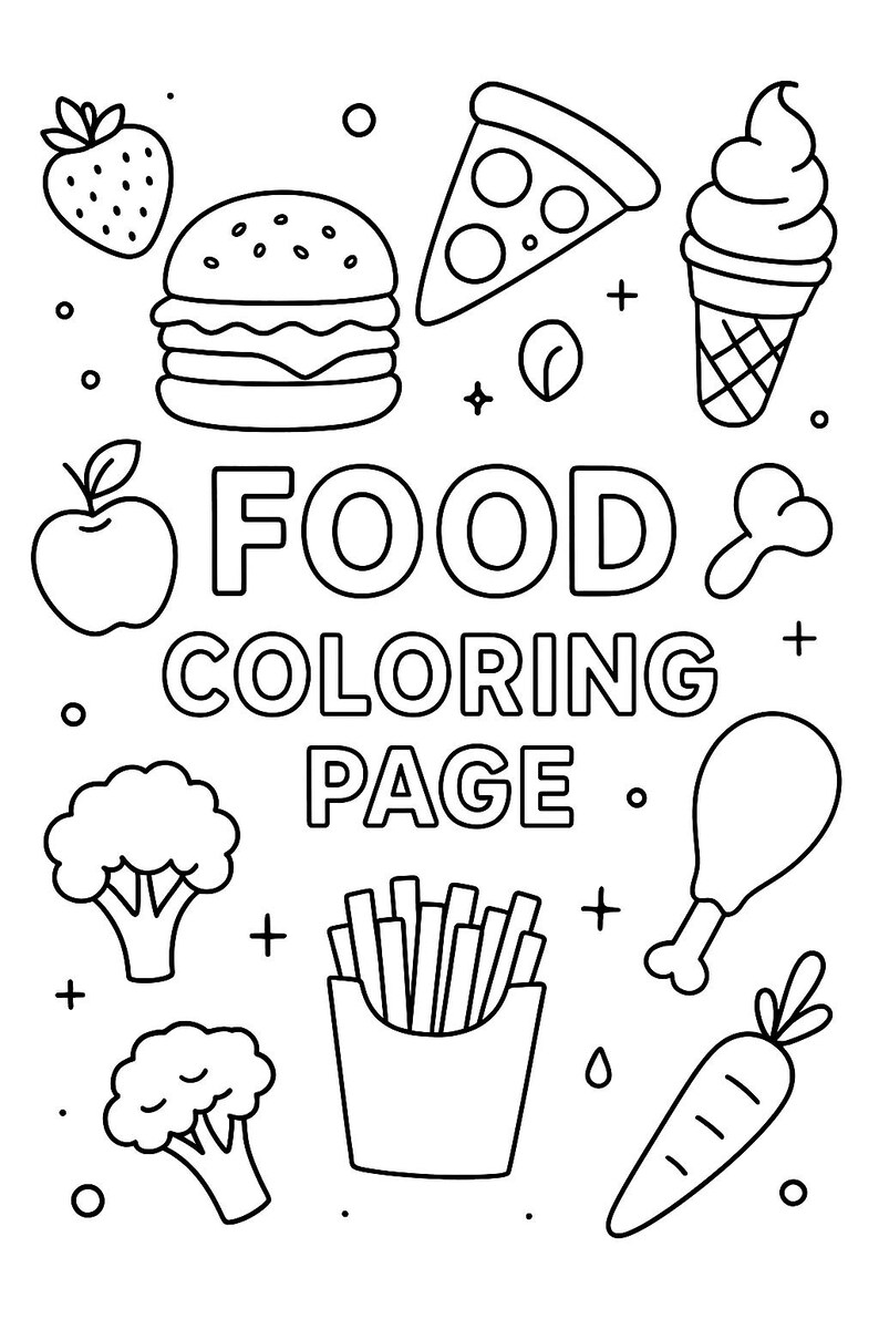 20 Kawaii Food Coloring Pages | Dessert Coloring Pack | Kids Printable ...