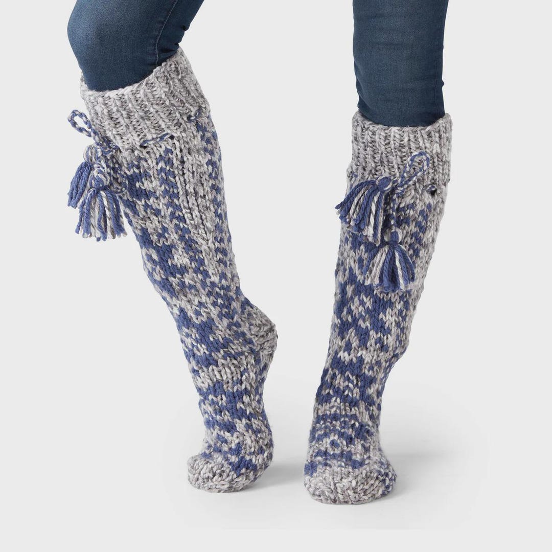 Knit Fair Isle Nordic Winter Slipper Socks Pattern Instructions Digital ...