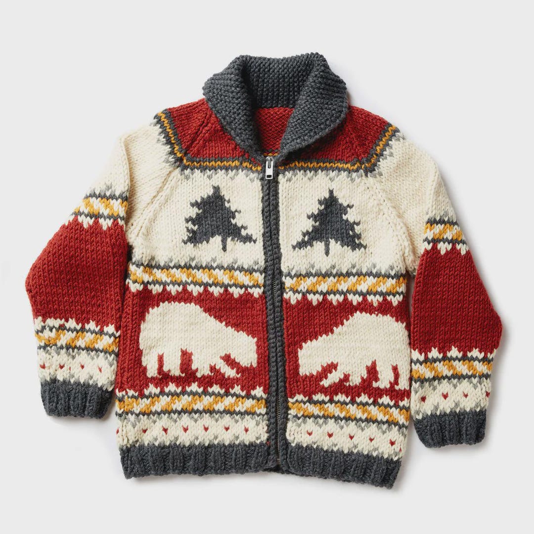Nordic Reindeer Knit Cardigan Pattern: Fair Isle Zip-up Jacket (digital ...