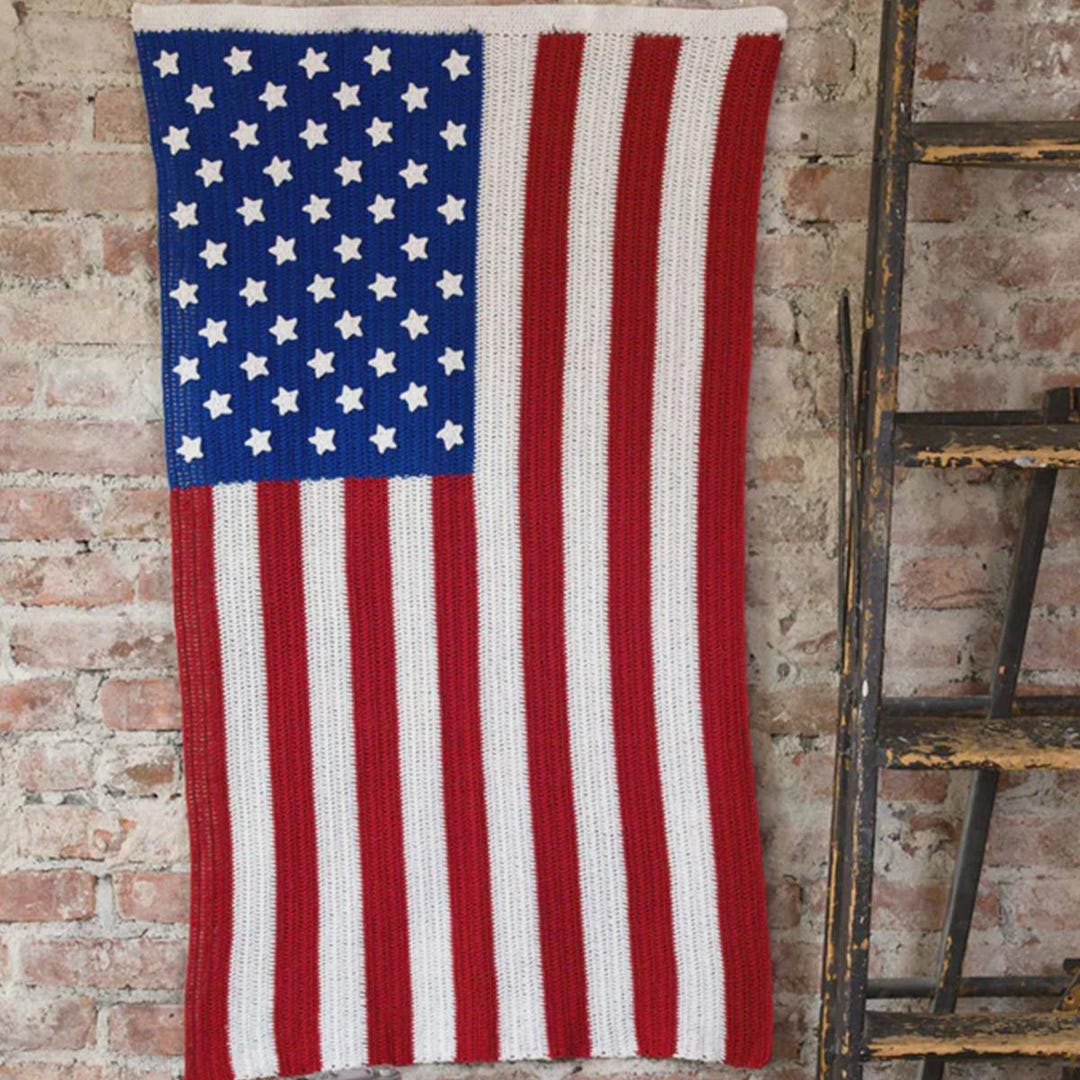 Crochet American Flag Pattern - 4 Sizes, Patriotic Home Decor (digital ...