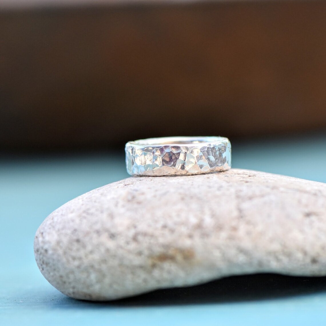 Cremation Ash Sterling Silver Memorial Ring With Hammered - Etsy