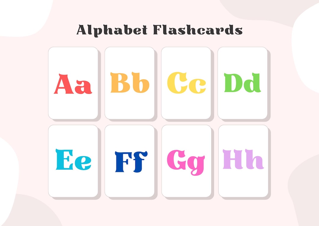 Rainbow Alphabet Flashcards | Printable ABC Cards for Kids (digital ...