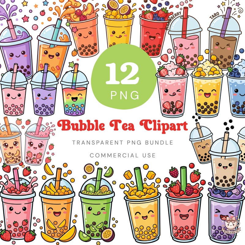 Digital Bubble Tea Png - Etsy UK