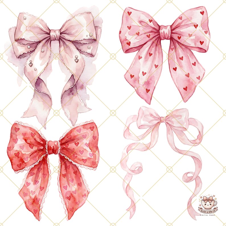 Valentine's Day Coquette Bows Png, Pink and Red Heart Bow Clipart ...