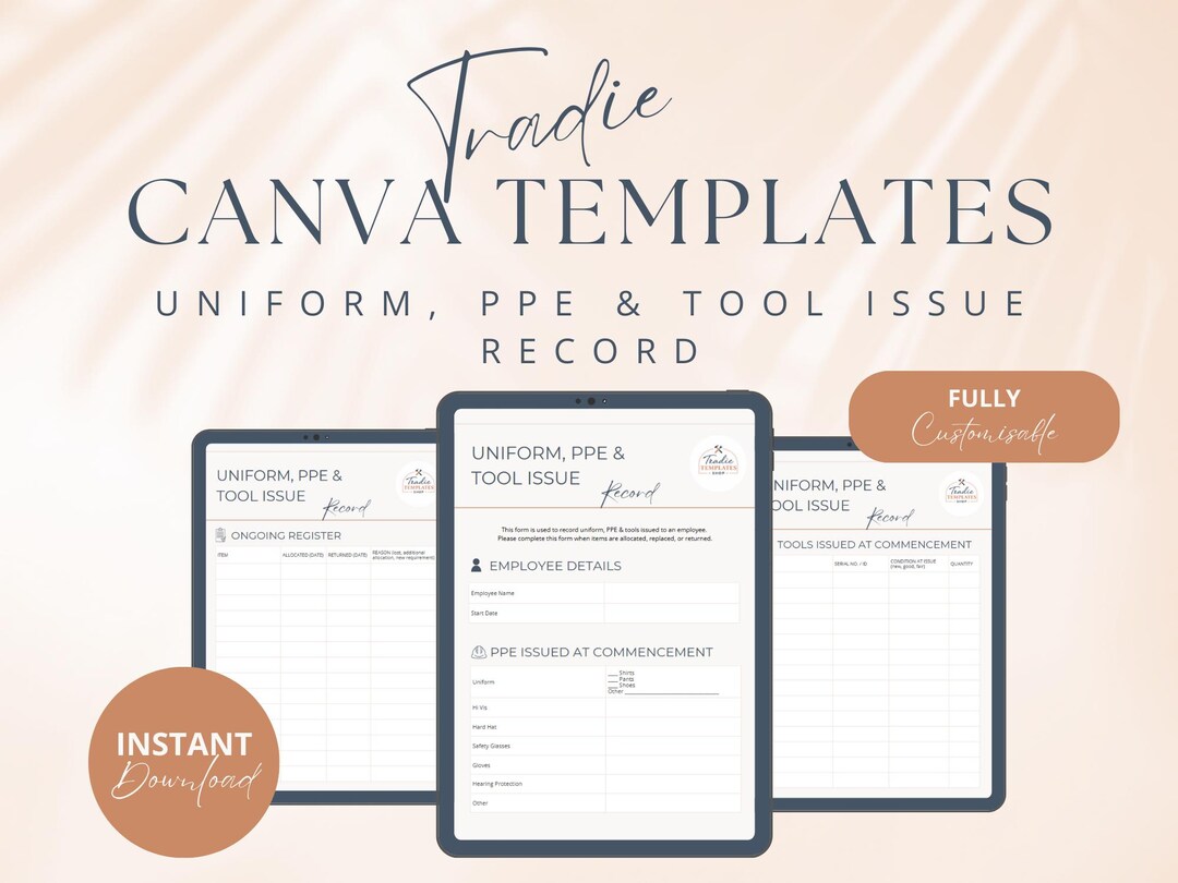 Uniform, PPE & Tool Allocation Form Canva Template, New Employee Form ...