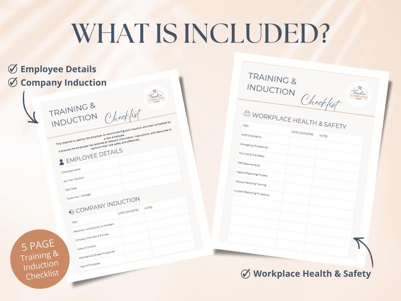 Employee Training & Induction Checklist Canva Template, New Employee ...