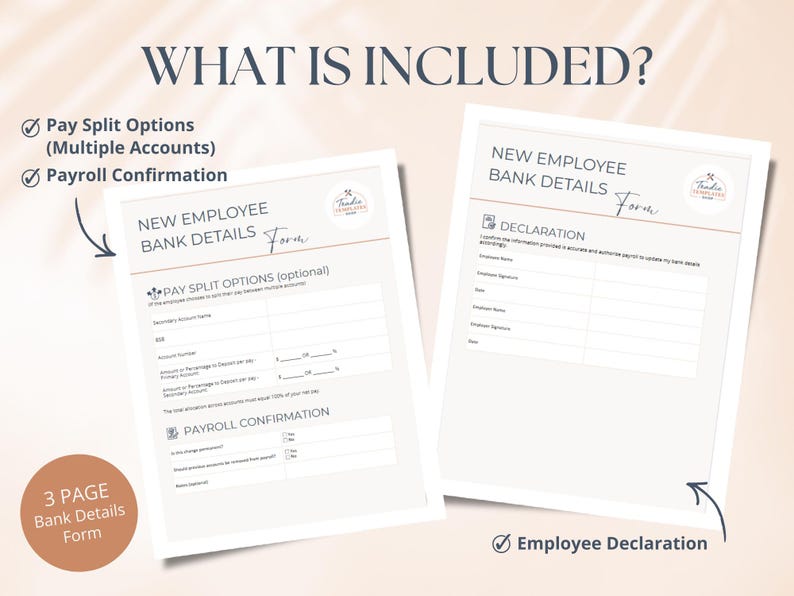 Employee Bank Details Form Canva Template, New Employee Form, Editable ...
