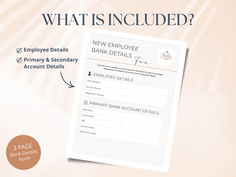 Employee Bank Details Form Canva Template, New Employee Form, Editable ...