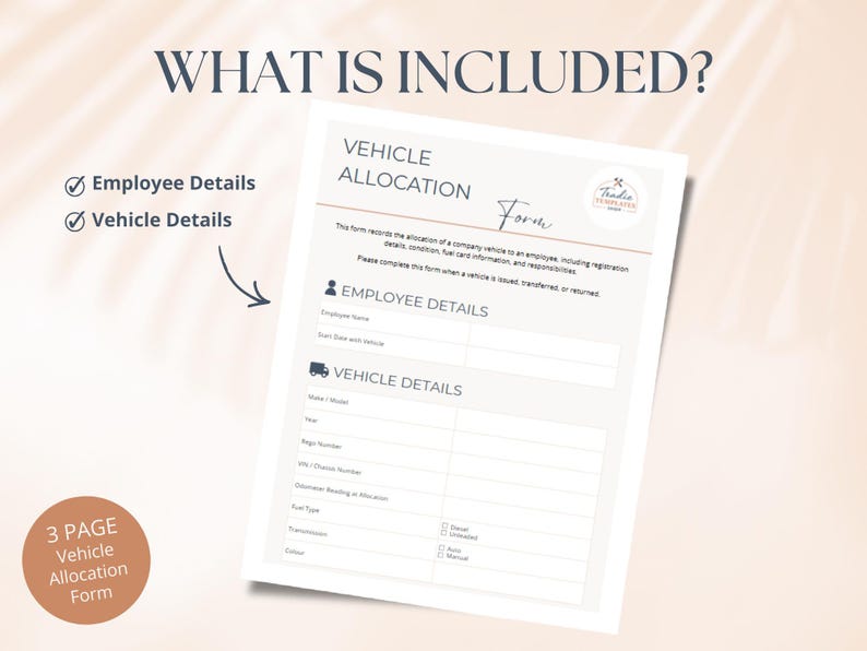 Employee Vehicle Allocation Form Canva Template, New Employee Form ...