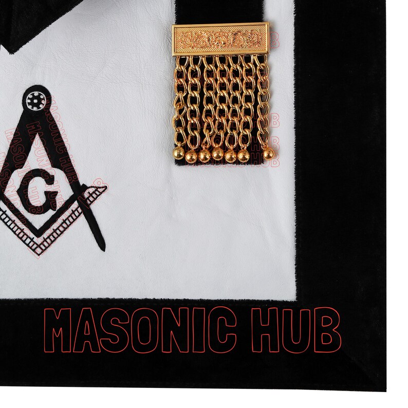 Masonic Master Mason Funeral Apron 100% Lambskin Hand Embroidered+black ...