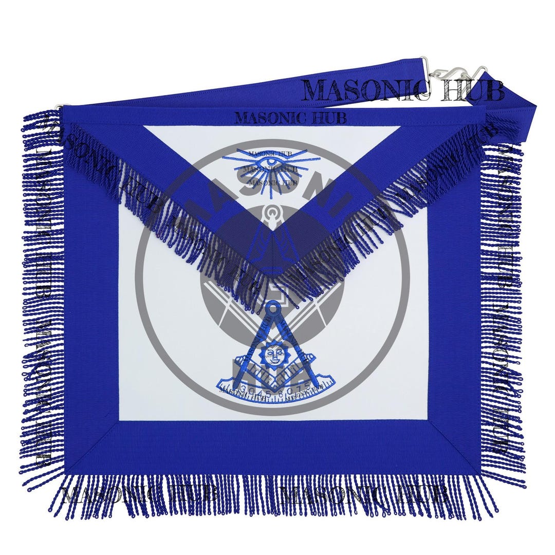 Past Master Masonic Apron – All Blue Sun Emblem With Embroidery ...