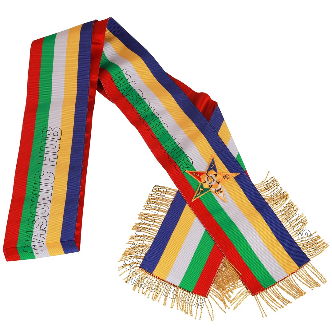 Order of the Eastern Star Five-color Sash | Grosgrain Ribbon With Red ...