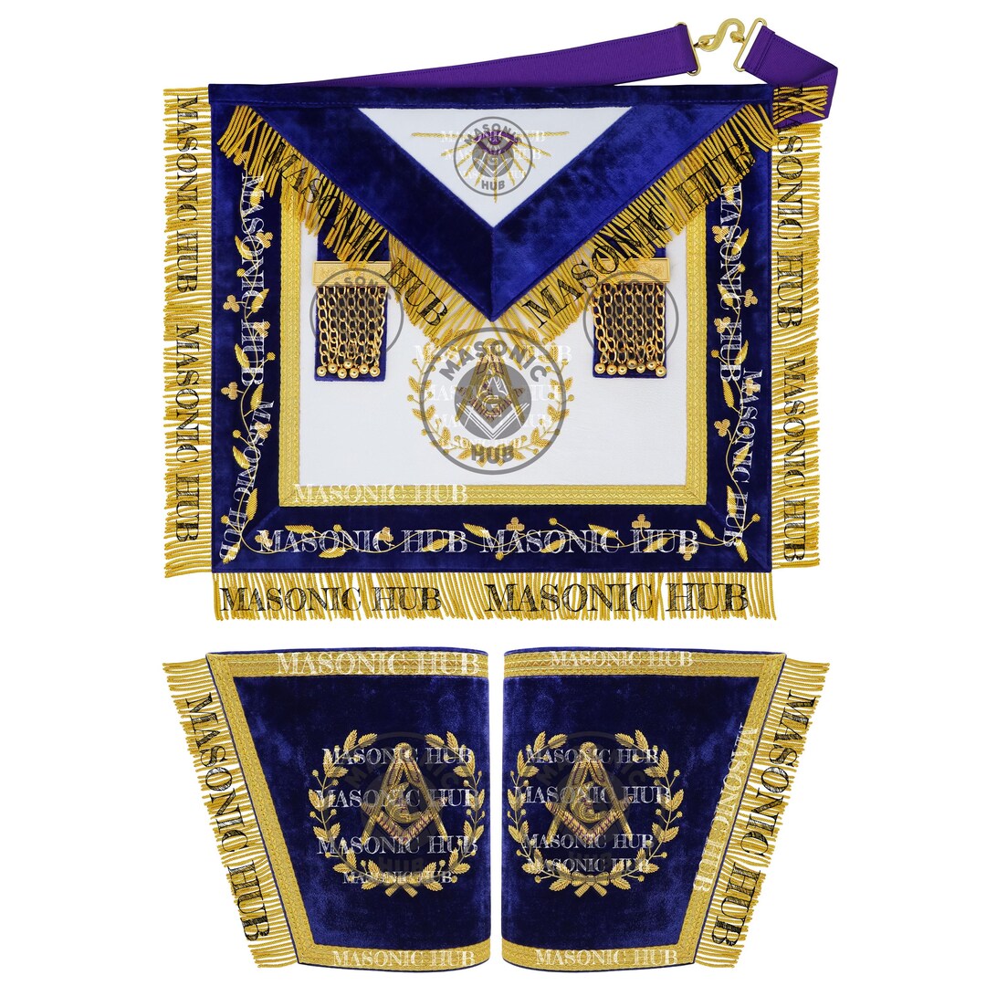 Masonic Junior Deacon Apron & Cuffs Set – Hand-embroidered Lambskin ...