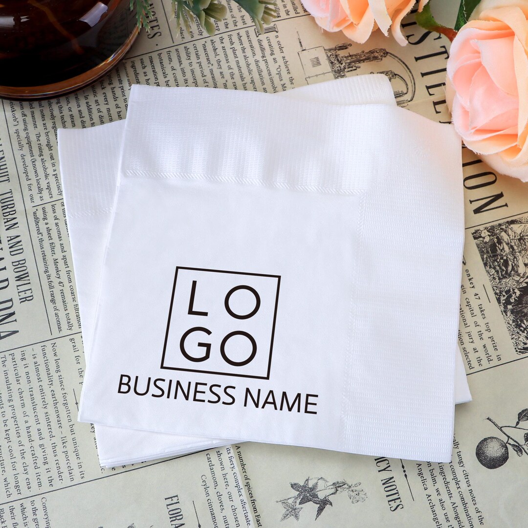 Custom Logo Napkins, Personalized Cocktail Napkins for Wedding ...