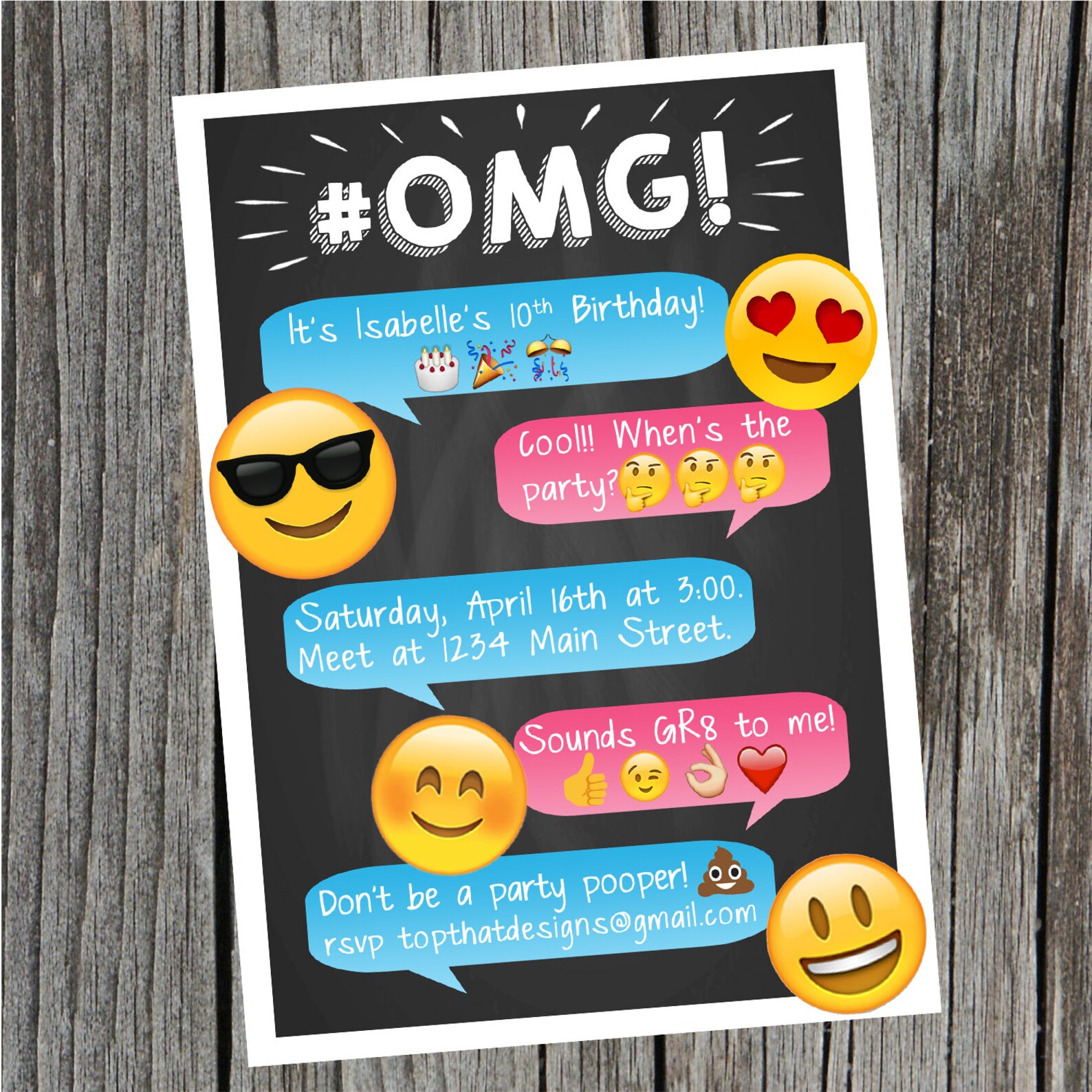 Emoji Birthday Party Invitation Digital - Etsy