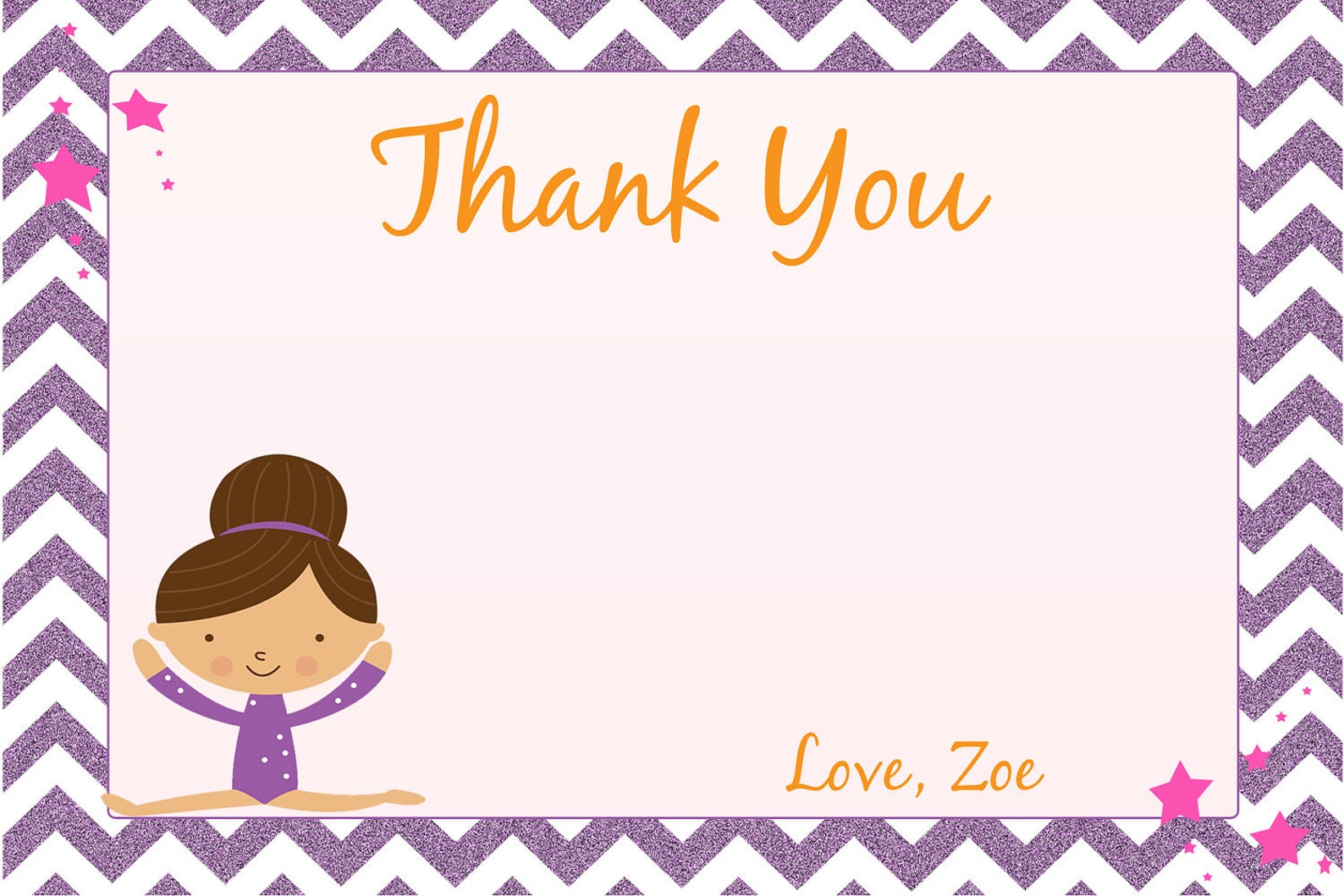 Gymnastics Thank You Card- Printable - Etsy