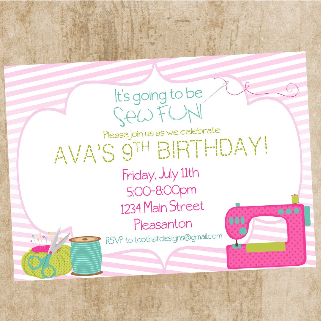 Sewing Party Invitation- Digital - Etsy