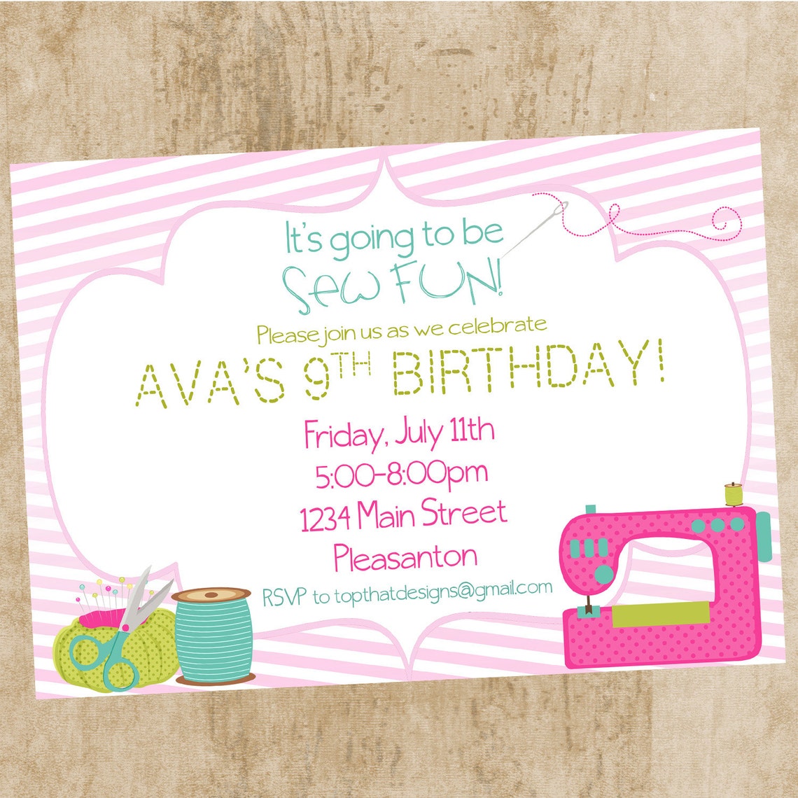 Sewing Party Invitation- Digital - Etsy