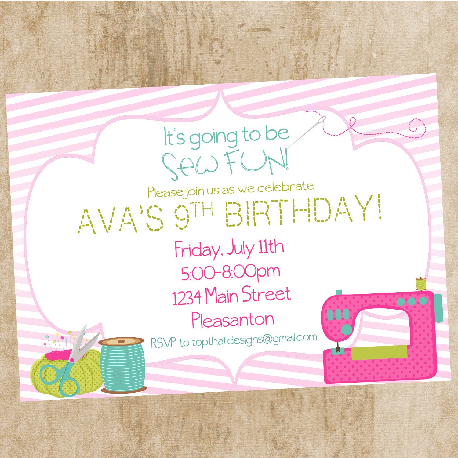 Sewing Party Invitation- Digital - Etsy