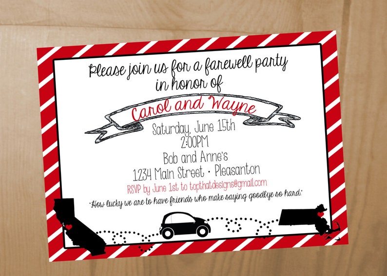 Going Away/moving Party Invitation- Digital File - Etsy
