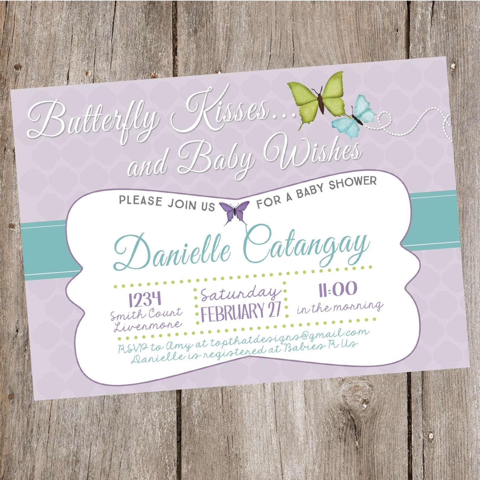 Butterfly Baby Shower Invitation- Digital - Etsy