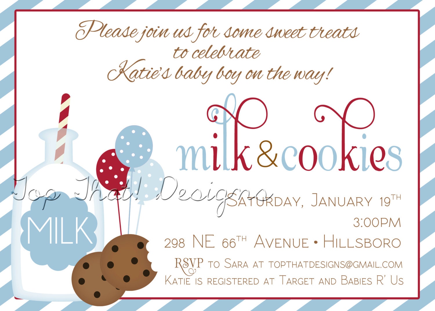 Milk and Cookies Party Invitation- Printable - Etsy