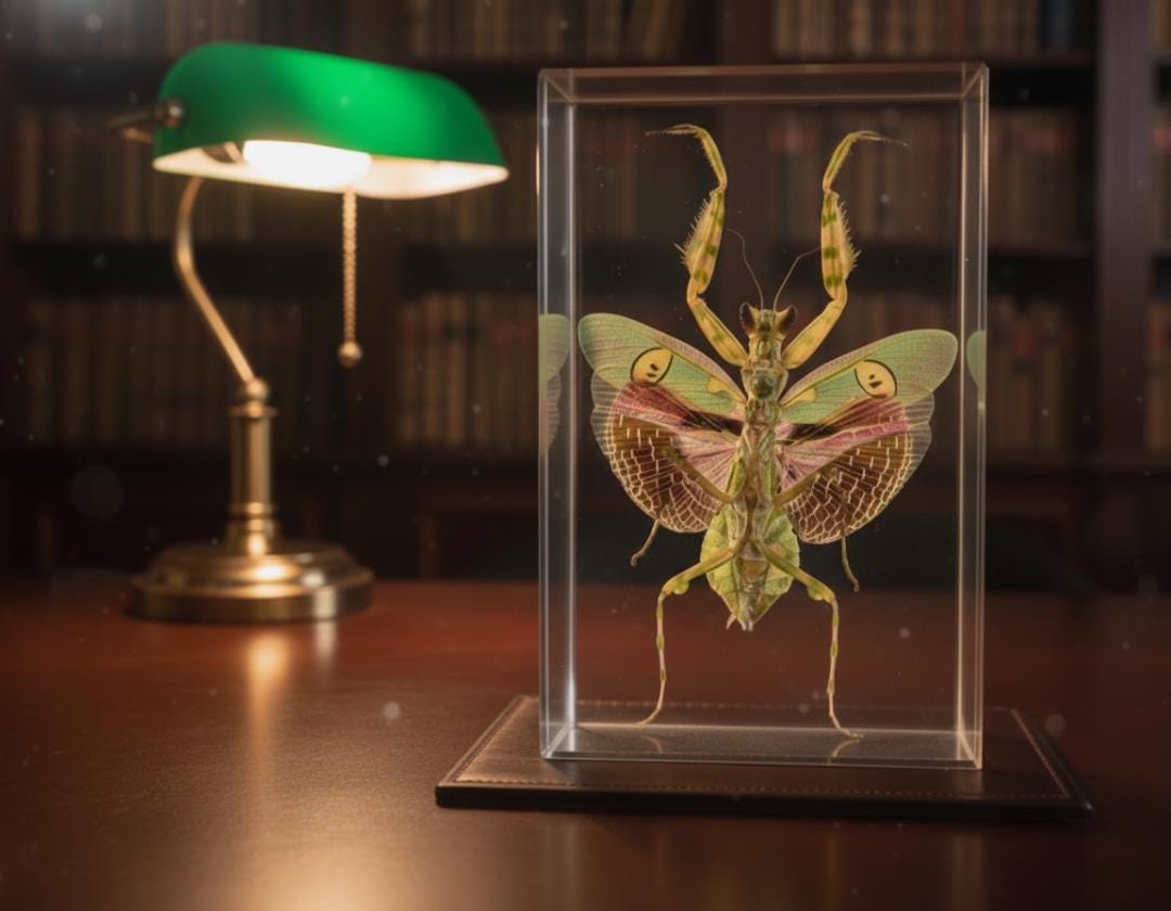 Flower Mantis Encased in Resin – Preserved Insect Curiosity Collectible ...