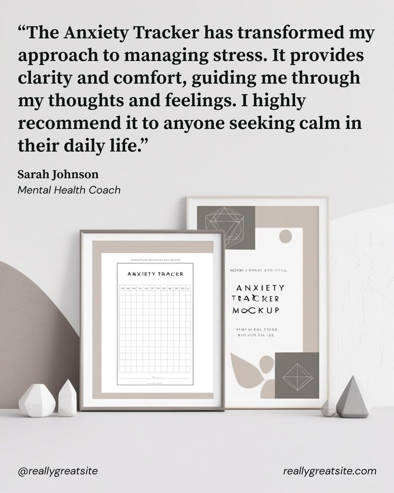 Anxiety Tracker Printable | Minimalist Mental Health Worksheet ...