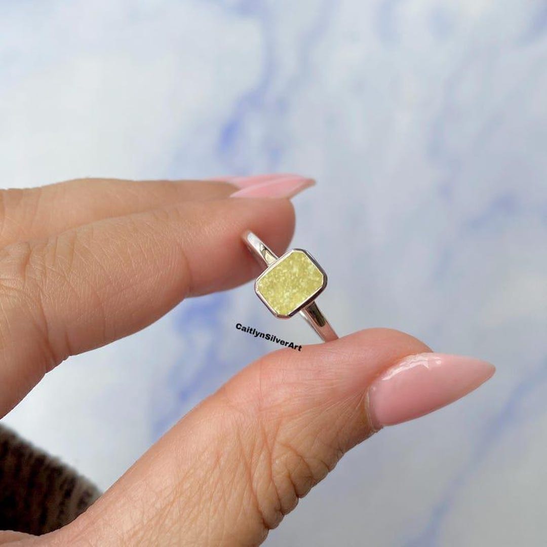 Natural Libyan Desert Glass Hidden Ring, Handmade Sterling Silver Ring ...