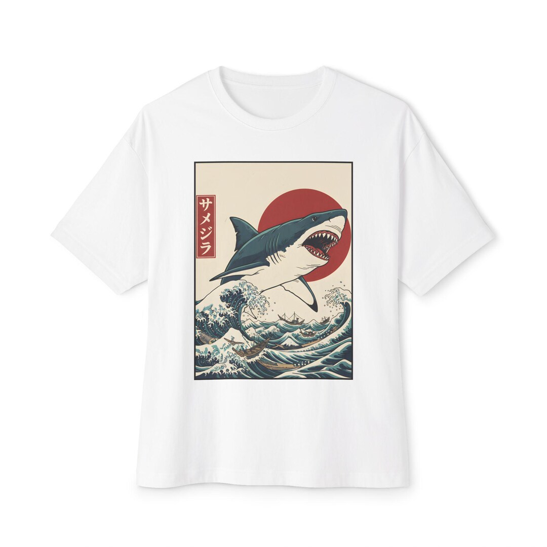 Sharkzilla - Ukiyo-e Japanese Wave Art T-shirt - Etsy