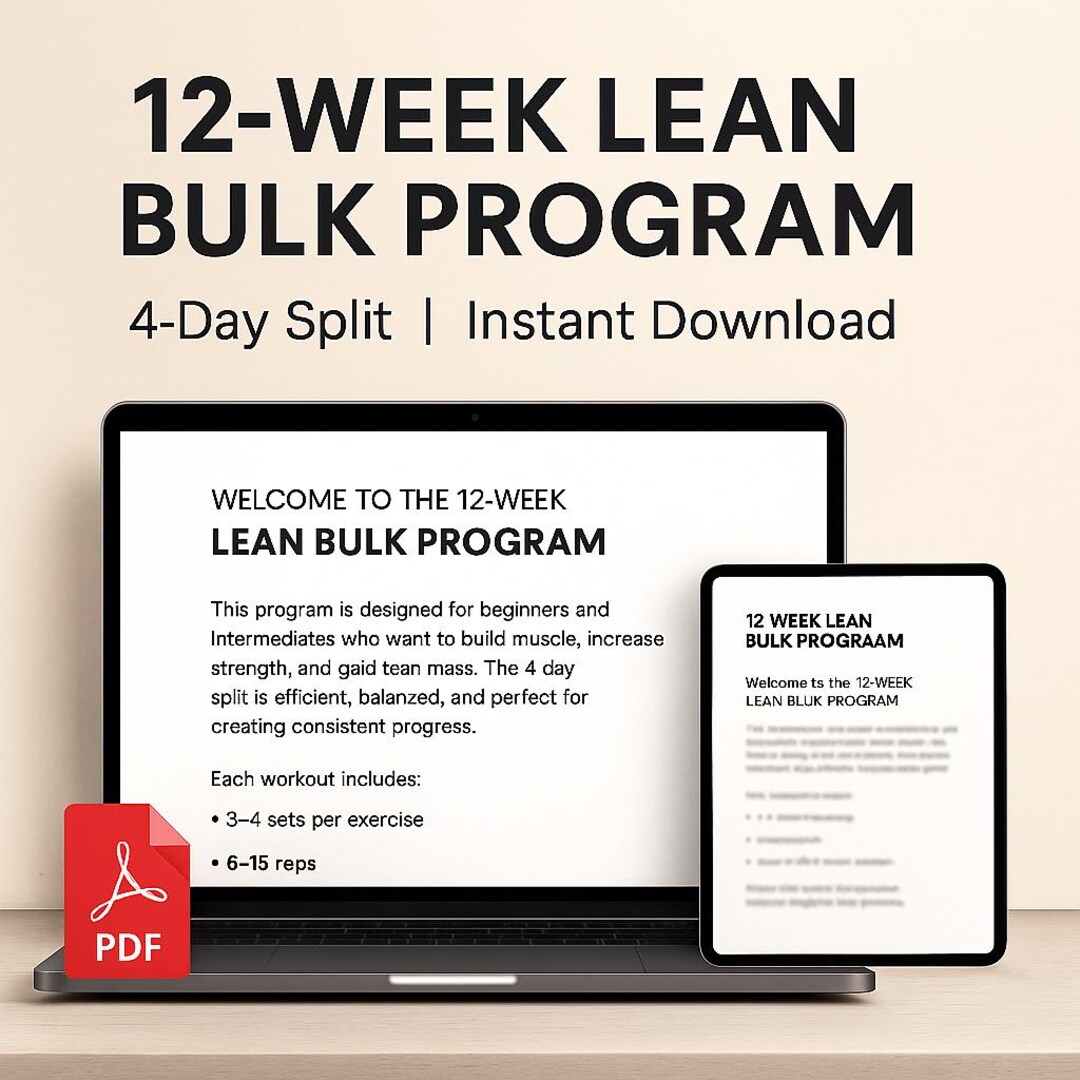 Lean Bulk Workout Program | 12-week Gym Training Plan PDF - Etsy Canada