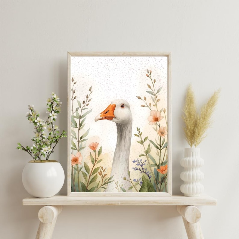 Vintage Goose Wall Art Printable - Cottagecore Porch Goose Inspired ...