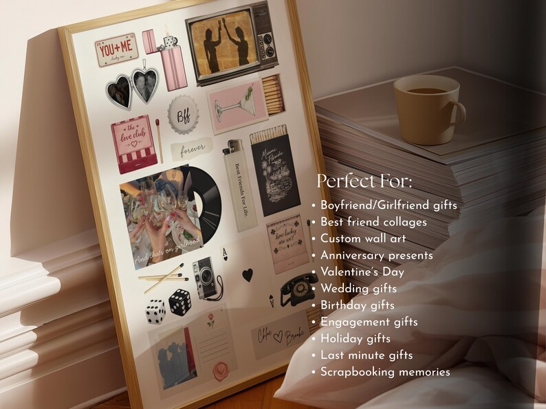 Matchbook Photo Collage Template Canva | Anniversary Gift Printable ...