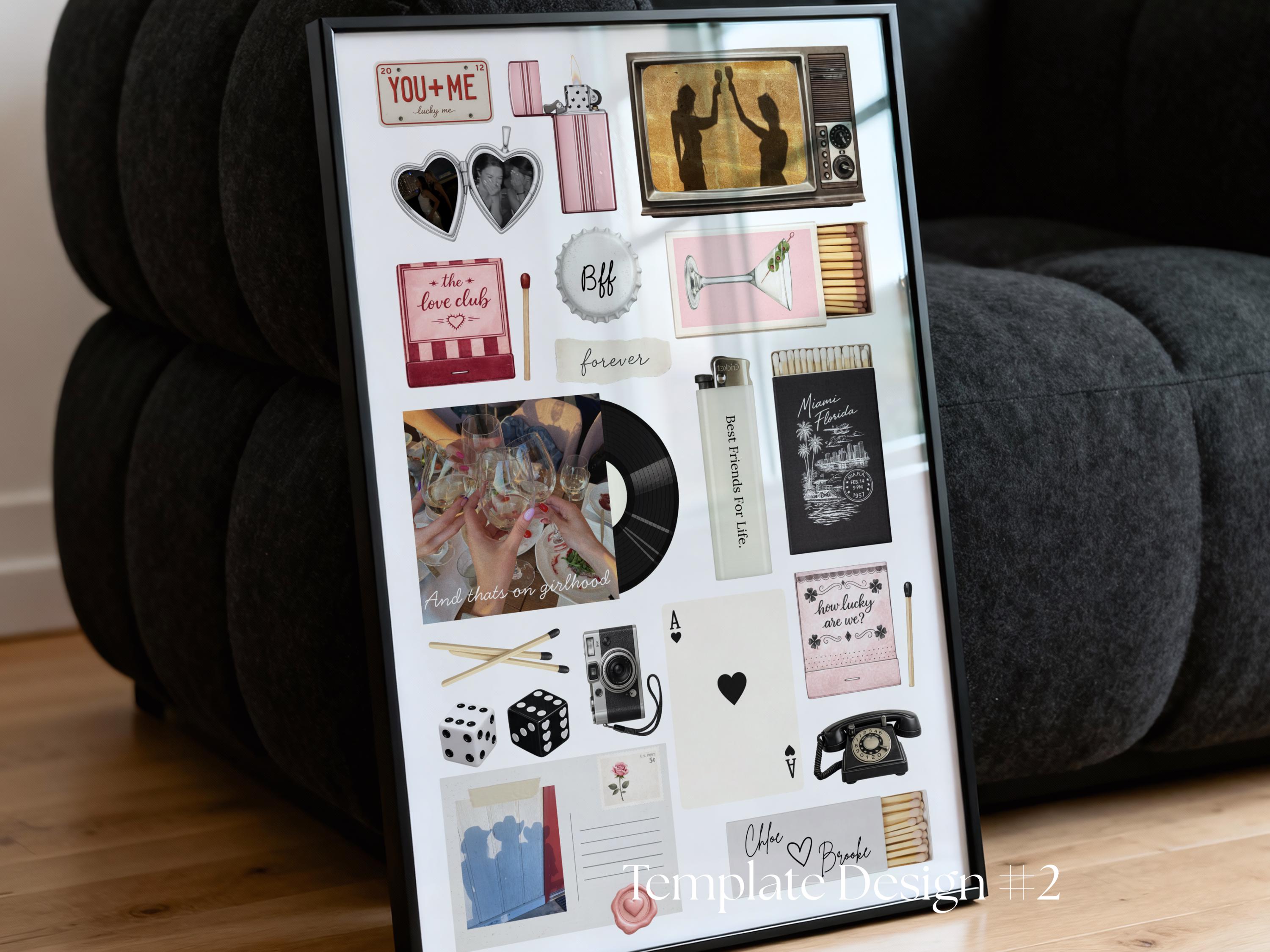Matchbook Photo Collage Template Canva | Anniversary Gift Printable ...