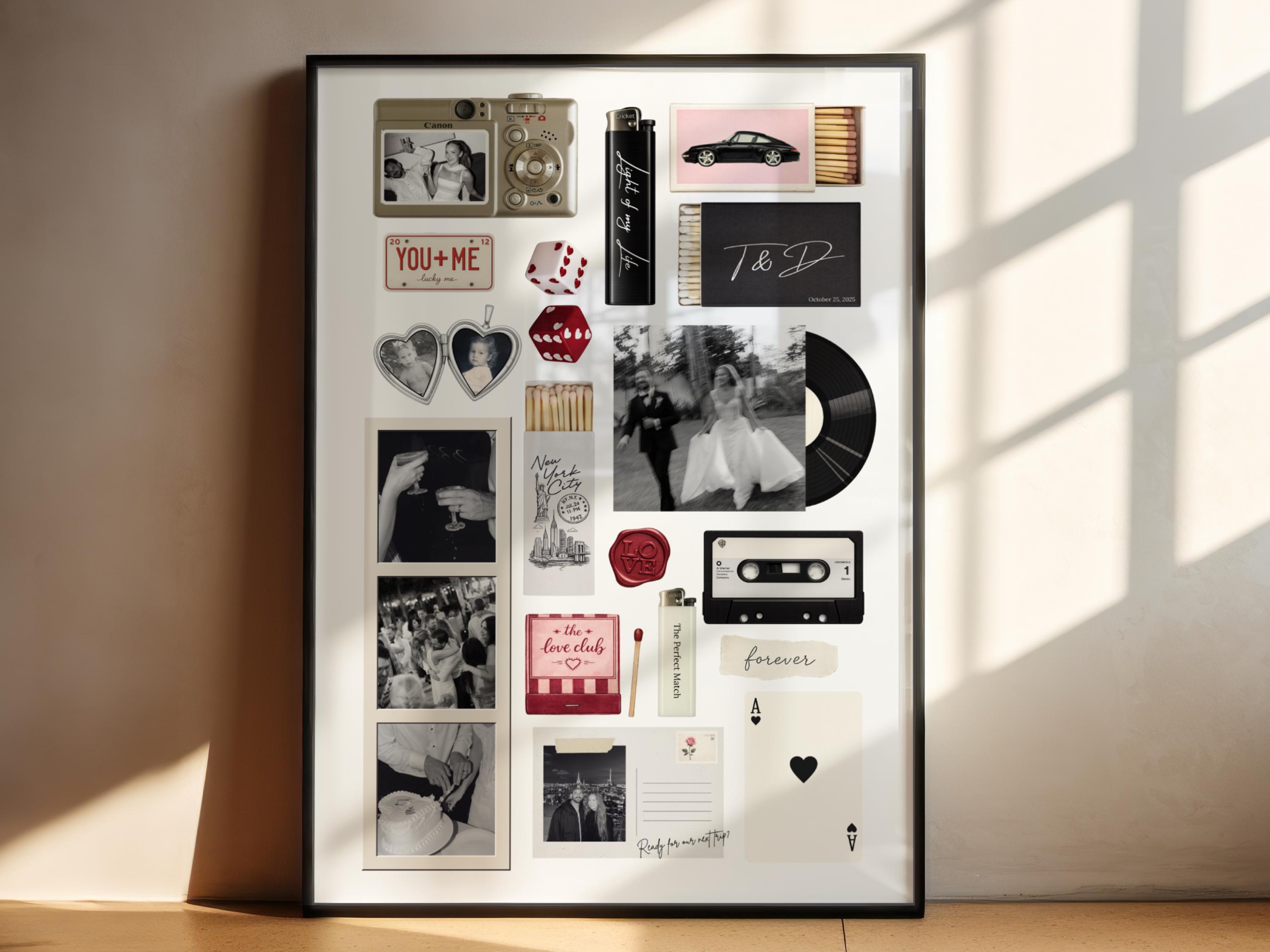 Matchbook Photo Collage Template Canva | Anniversary Gift Printable ...