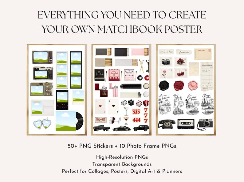 Matchbook Photo Collage Template Canva | Anniversary Gift Printable ...
