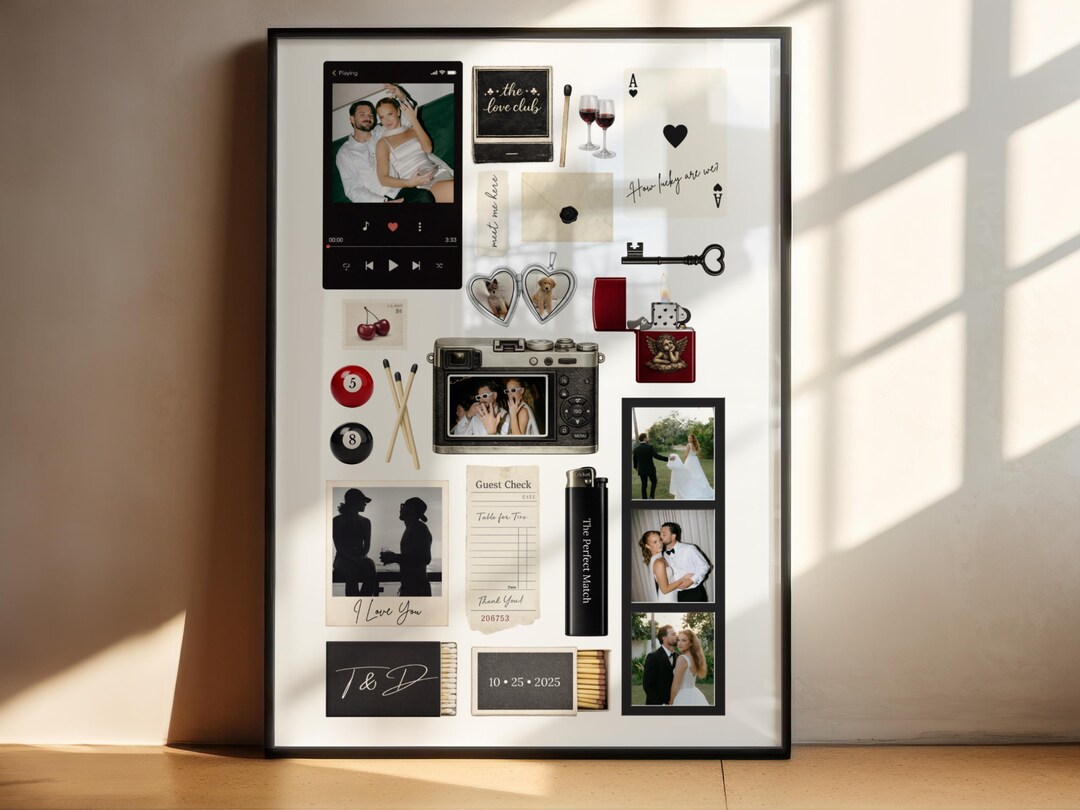 Matchbook Photo Collage Template Canva | Anniversary Gift Printable ...