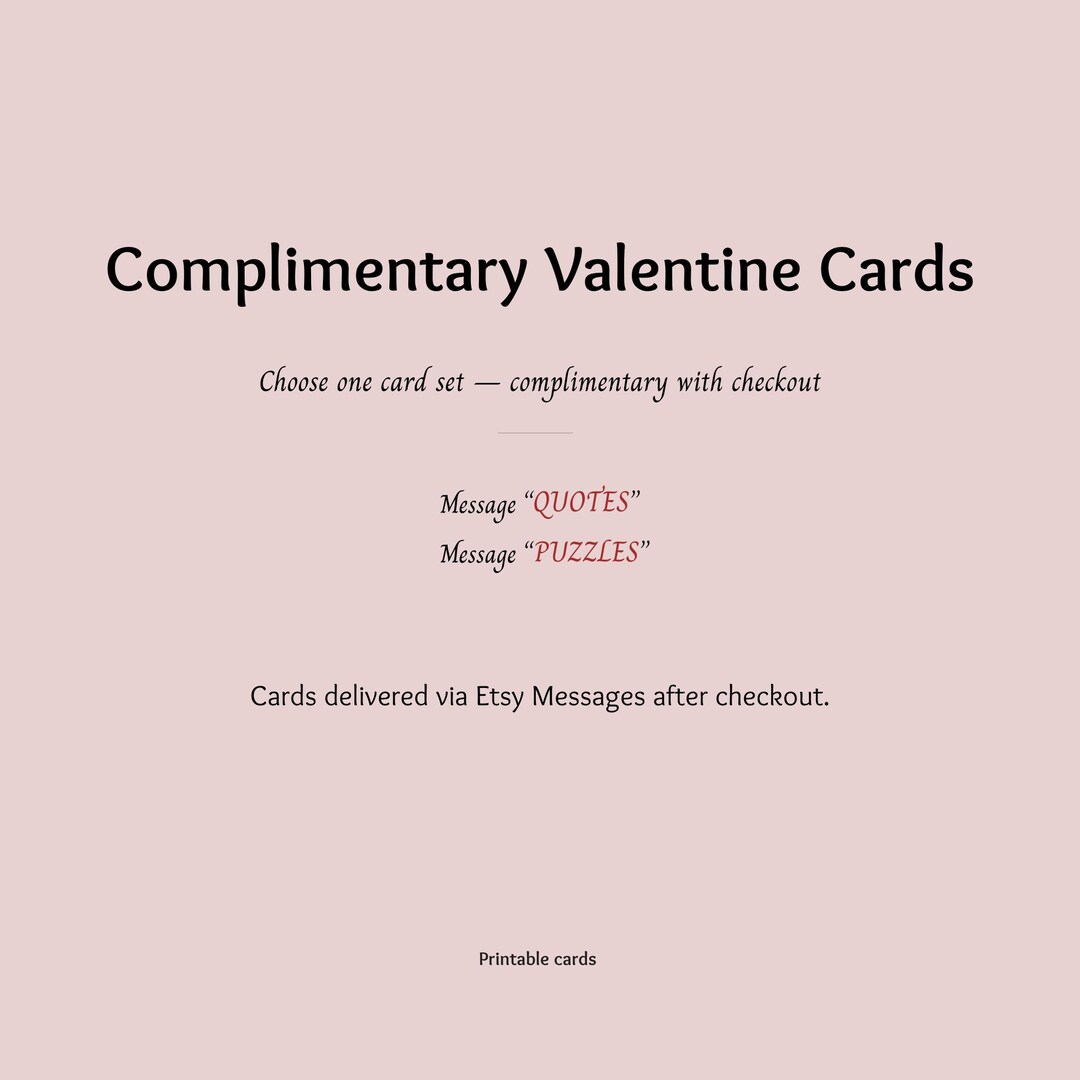Complimentary Printable Valentine Cards – Love Notes to Share - Etsy