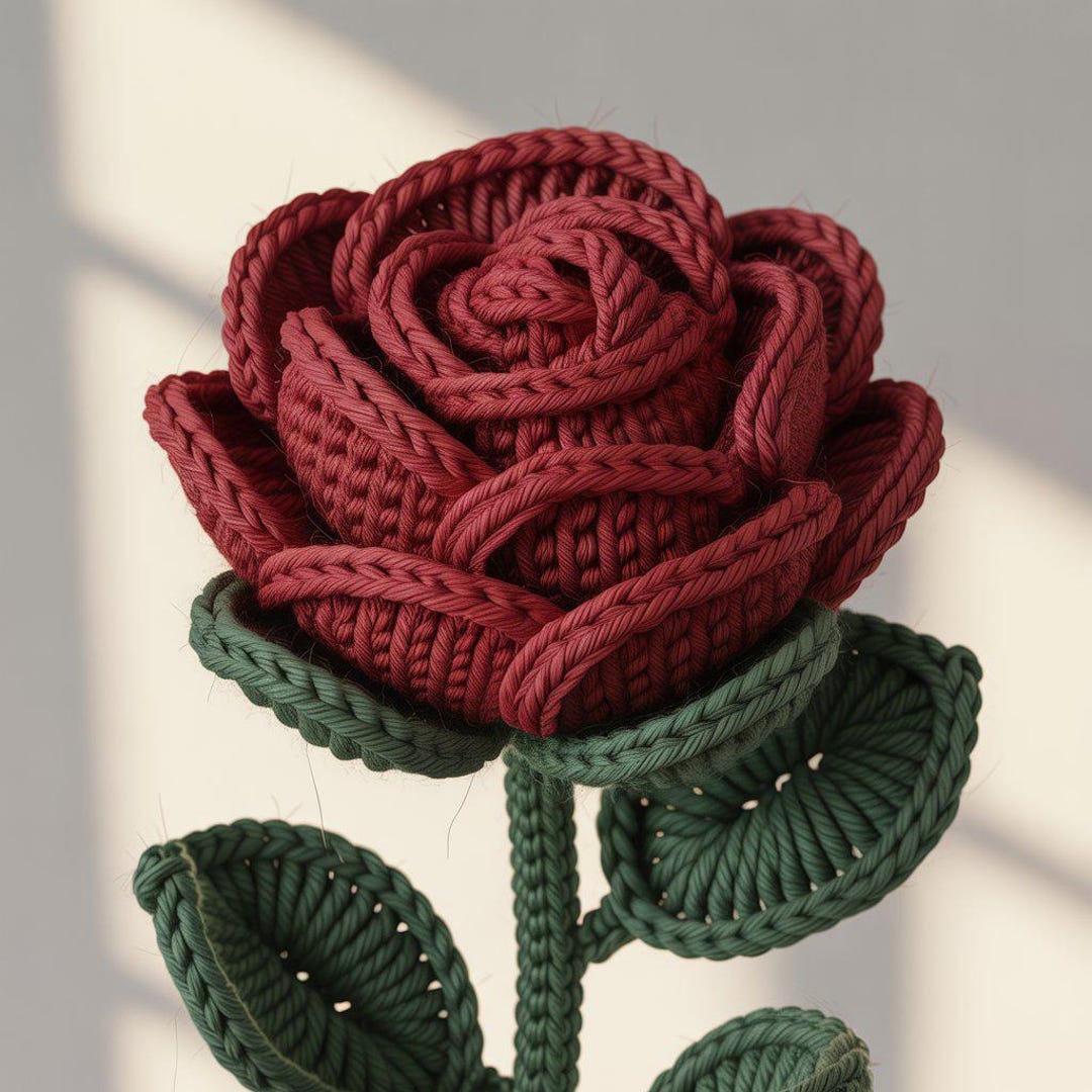 Artisan Rope Rose Sculpture | Handmade Macrame Flower | Elegant Home ...